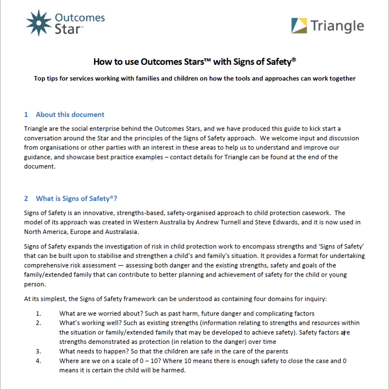 How the Outcomes Star works with other frameworks | Triangle